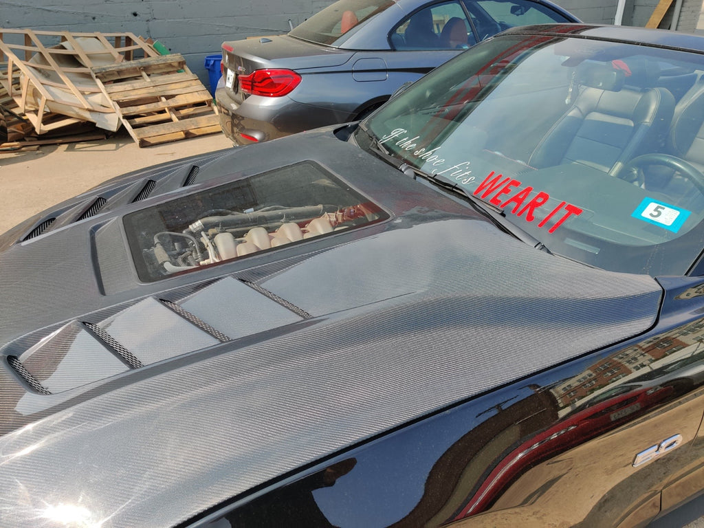 CMST Tuning Glass Transparent Hood for Ford Mustang S550.2 2018-ON ...