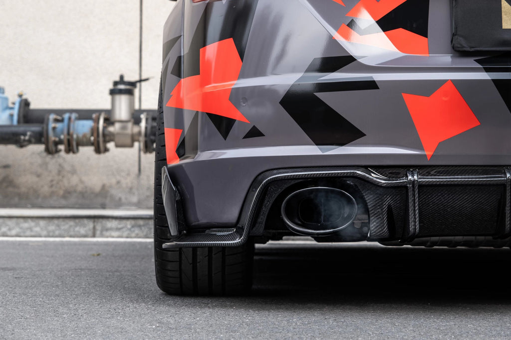 IPR Carbon Fiber Rear Diffuser & Rear Canards 3 Pcs for Audi TTRS 8S 2 ...